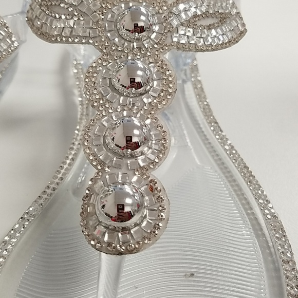 Shoes | Clear Rhinestone Embellished Jelly Sandals | Poshmark